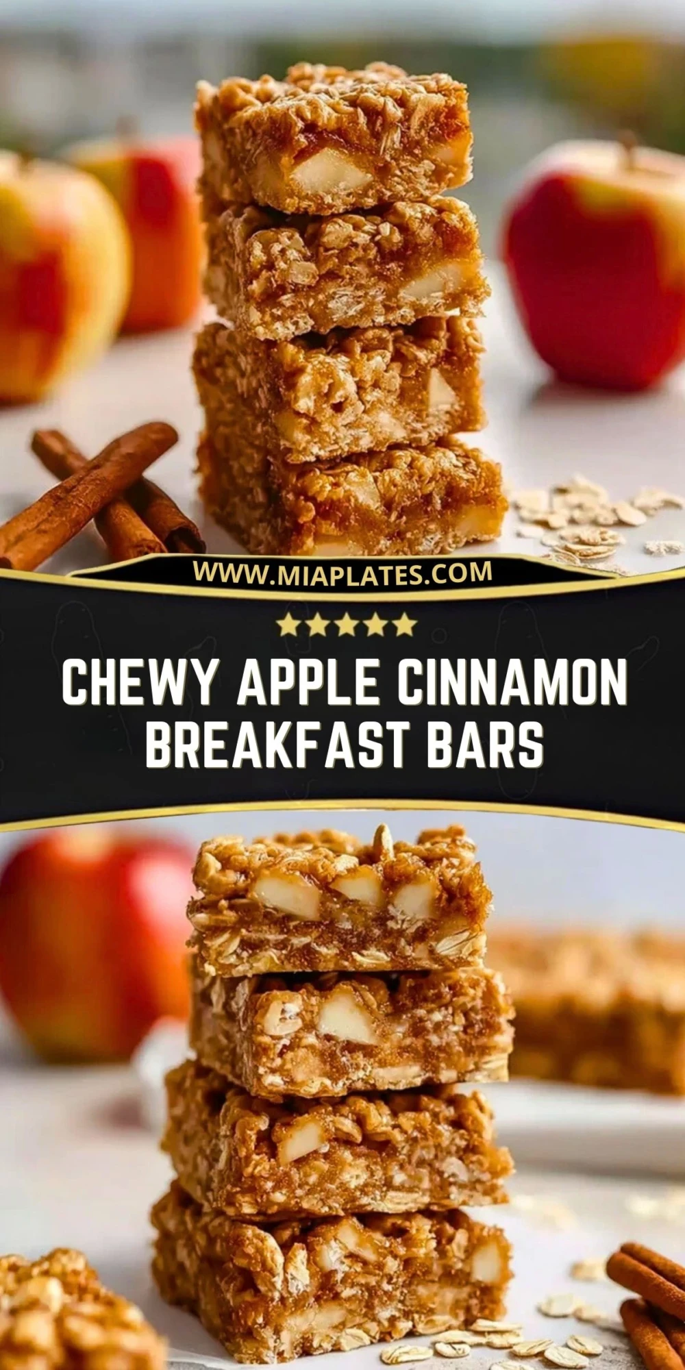 Chewy Apple Cinnamon Breakfast Bars