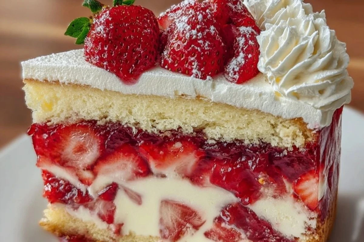 Strawberry Shortcake Layered Slice
